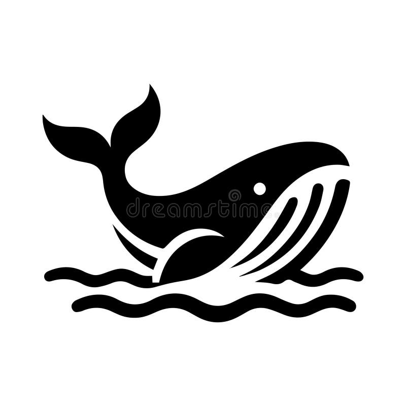 Simple Whale Vector Icon Modern Logo Illustration. Stock Image - Image ...
