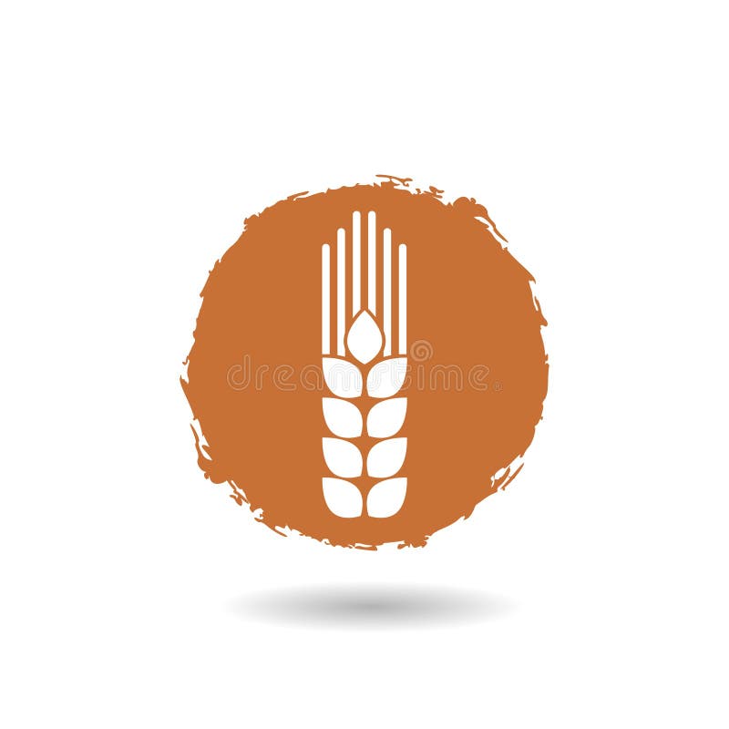 Simple Wheat Icon with Shadow Stock Vector - Illustration of market ...