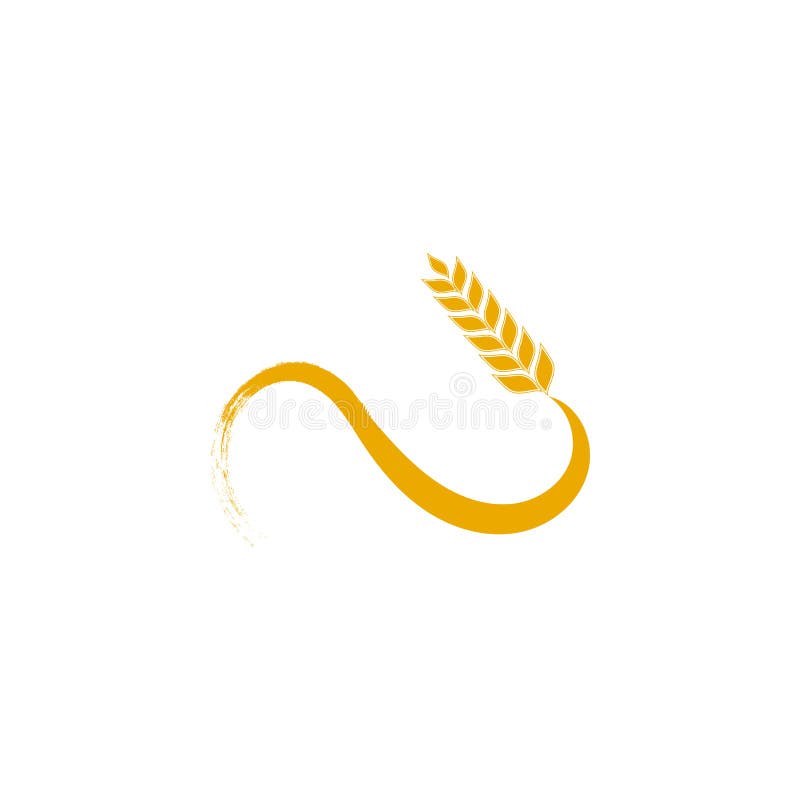 Simple Wheat Logo Design Illustration for Bakery Stock Illustration ...