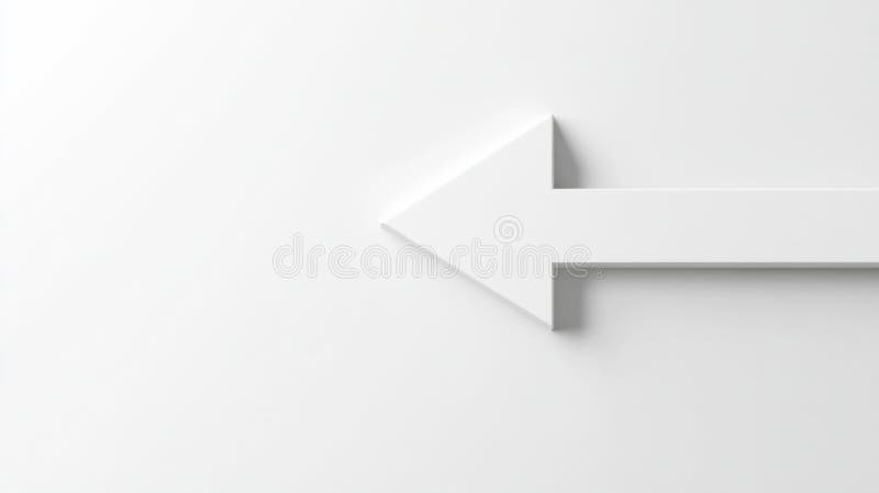 White Arrow Pointing Left on a Smooth Light Background in a Minimalist ...