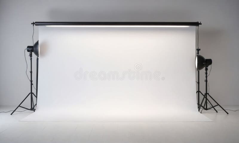 A Simple White Backdrop with Lights, Ready for Product Photography in a ...