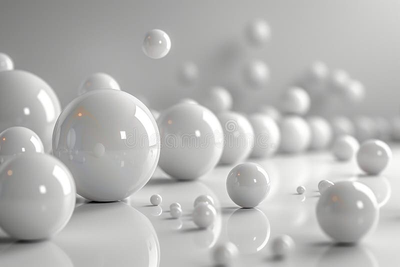 Simple White Background with Multiplication of Balls of Different ...