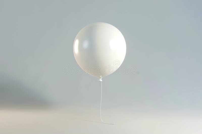 A Simple White Balloon Tied To a String, Ready To Be Lifted Off the ...
