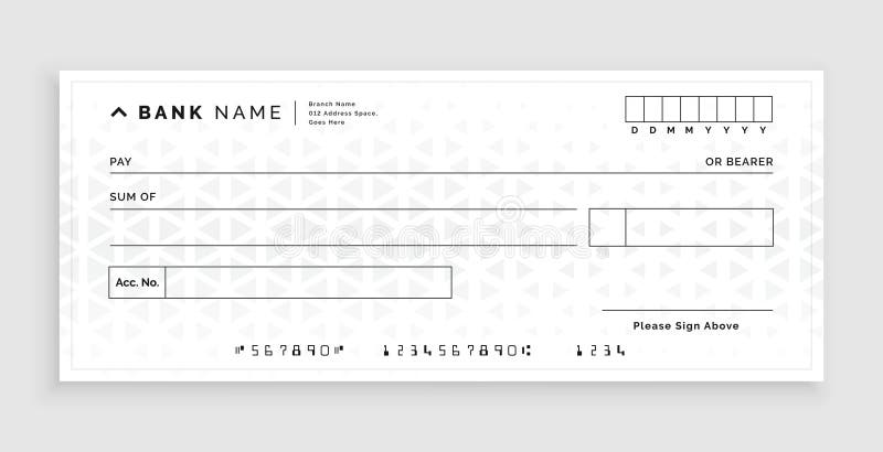Simple Blank Bank Check, Cheque Document Template Stock Vector ...