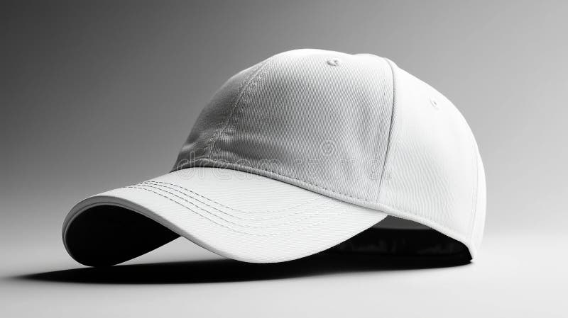 A Simple White Baseball Cap on a White Surface in a Studio Setting ...