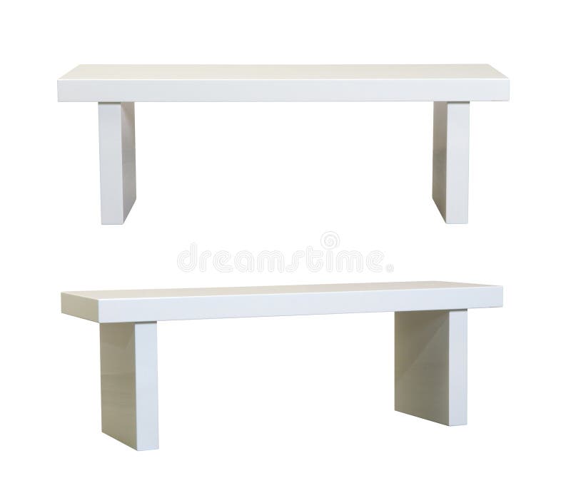 Simple White bench stock photo. Image of wooden, isolated - 91370548