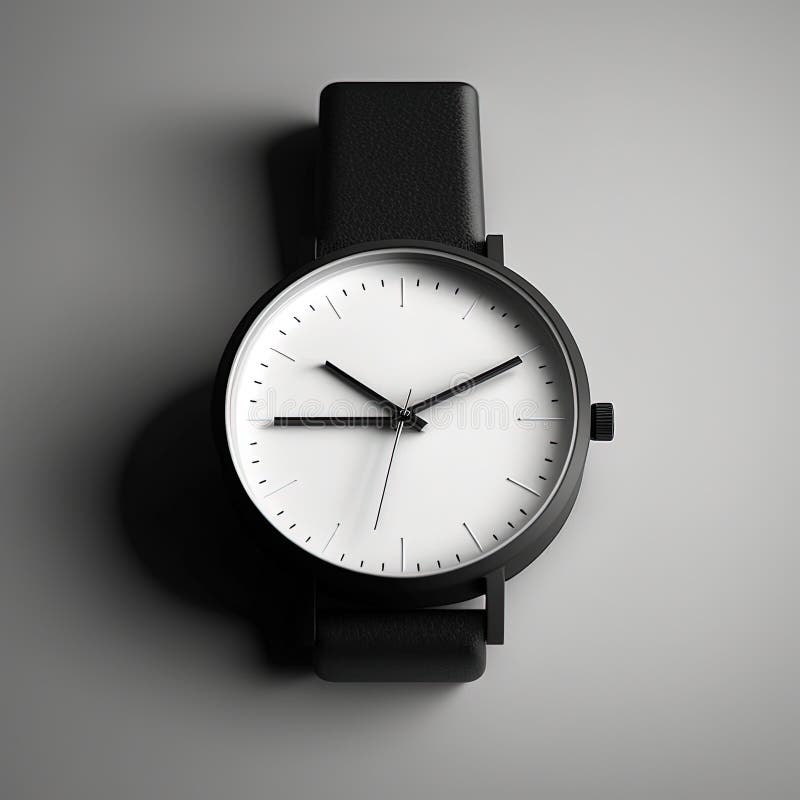 Simple White and Black Creative Watch. Generative AI Stock Illustration ...