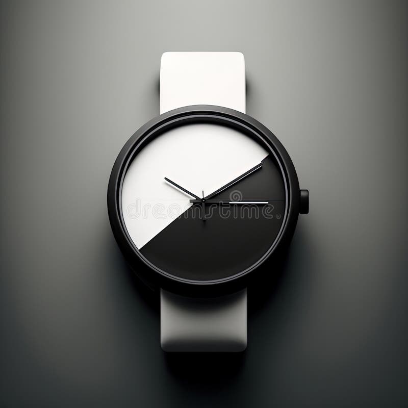 Simple White and Black Creative Watch. Generative AI Stock Illustration ...