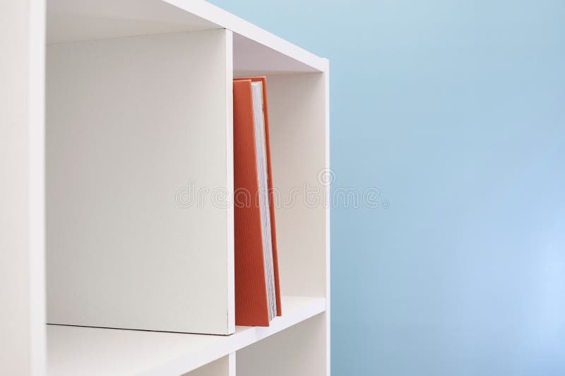 Simple White Book Case stock photo. Image of experience - 62339636