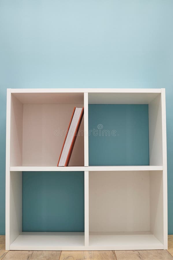 Simple White Book Case stock photo. Image of shelf, library - 62339744