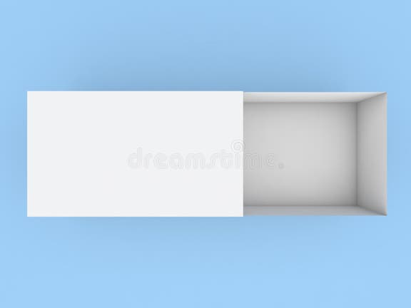 Simple White Box on a Blue Background with an Open Side Showcasing ...