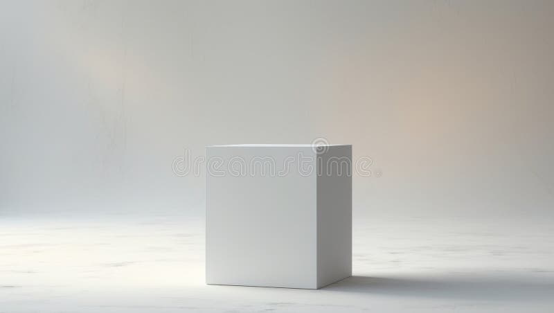Simple White Box Marble Platform Minimalist Display Product ...
