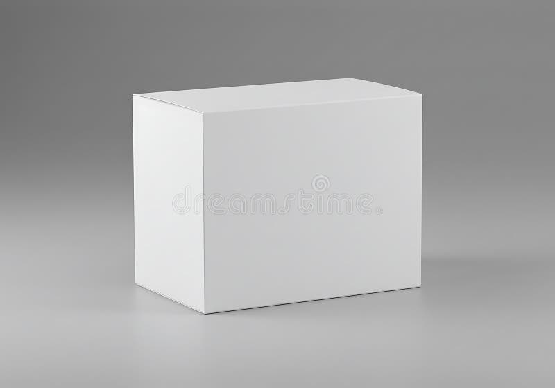 A Simple White Box Mockup on Gray Surface Stock Illustration ...