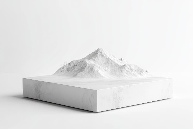 A Simple White Box with a Mountain Range on Its Lid Stock Image - Image ...