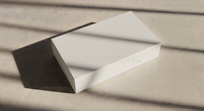 Simple White Box on Neutral Fabric Surface with Natural Shadow Play ...