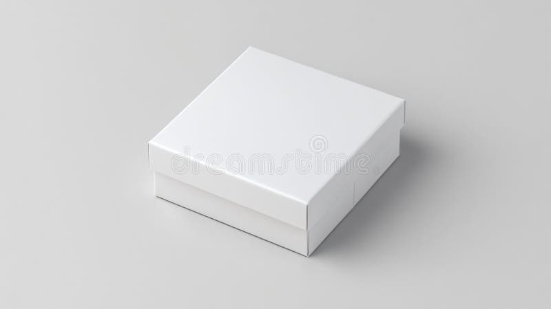 Simple White Box Placed on a Smooth Gray Surface Showcasing Minimalist ...