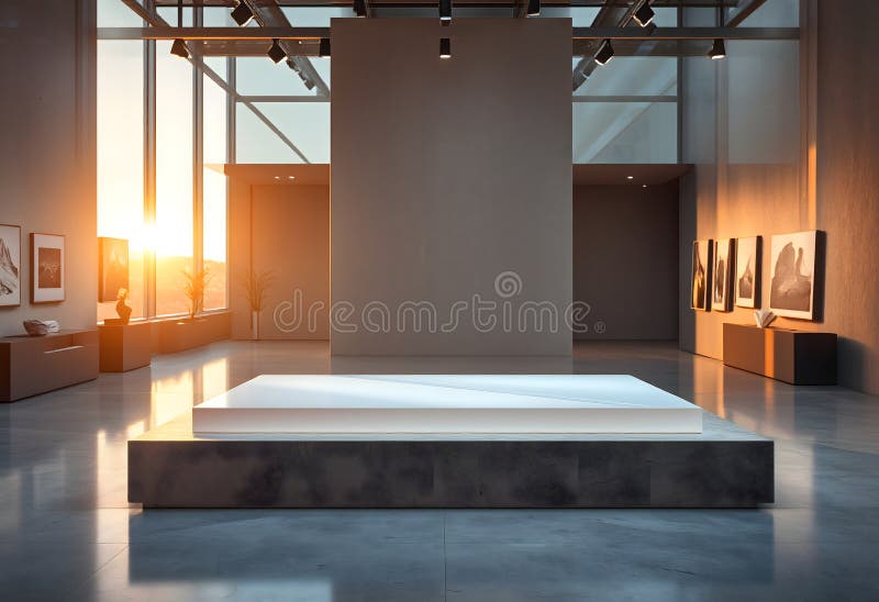 Simple White Box Product Stage Dark Stock Illustration - Illustration ...