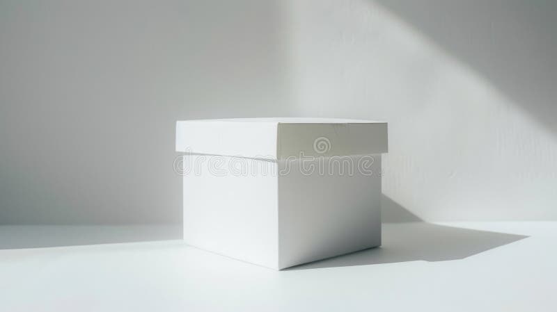 A Simple White Box Sitting on a Table Stock Image - Image of table ...