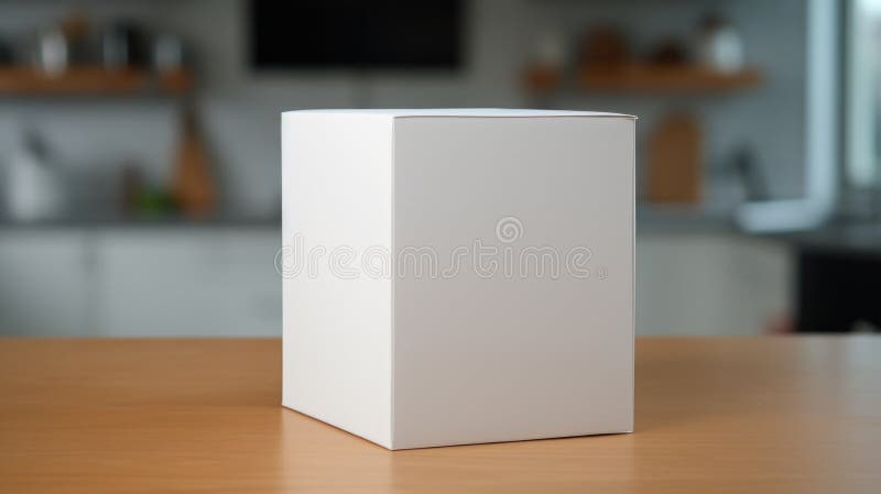 A Simple White Box Sitting on a Wooden Table, Suitable for Various ...