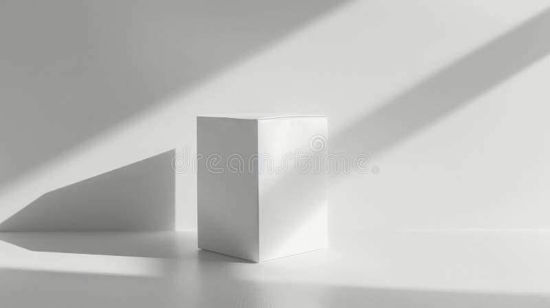 A Simple White Box Stands Isolated on a Smooth White Background, with ...