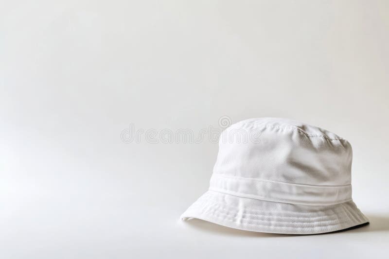 A Plain White Bucket Hat Placed on a Clean White Background, Ideal for ...