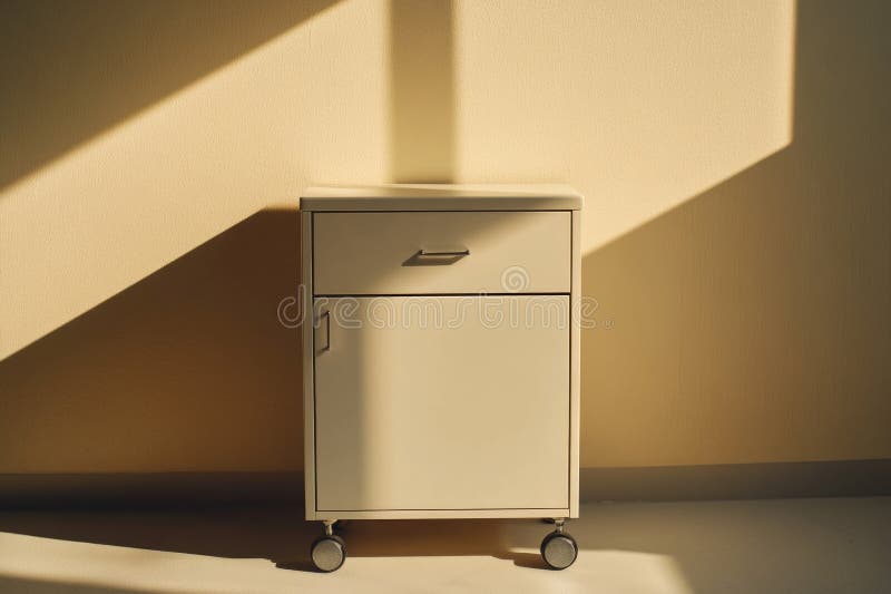 A Simple White Cabinet with a Single Drawer Stock Image - Image of ...