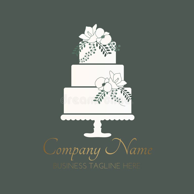 Simple Logo Design with a Cake Stock Vector - Illustration of cook ...