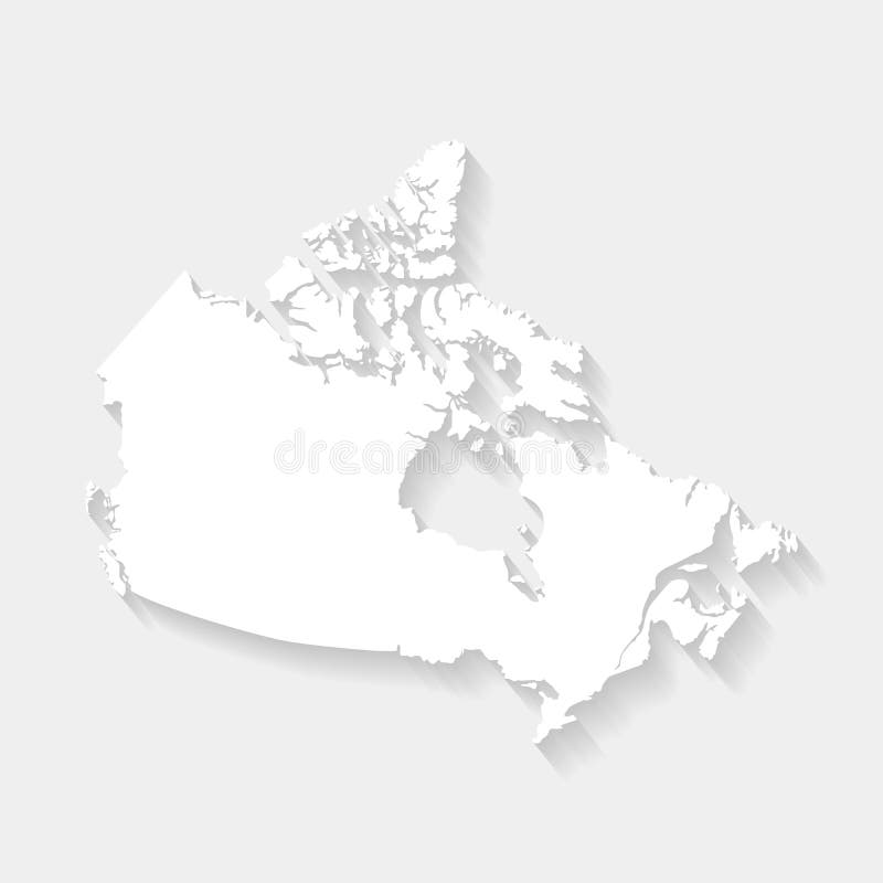 Simple White Canada Map on Gray Background, Vector, Illustration, Eps ...
