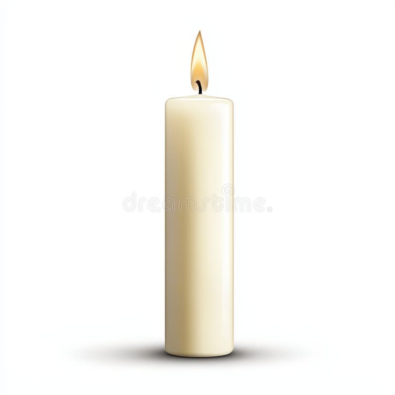 A Simple White Candle with a Steady Flame Perfect for Creating a Serene ...