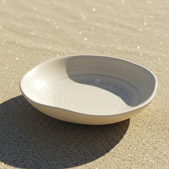 A Simple, White Ceramic Bowl with a Slightly Irregular Circular Shape ...