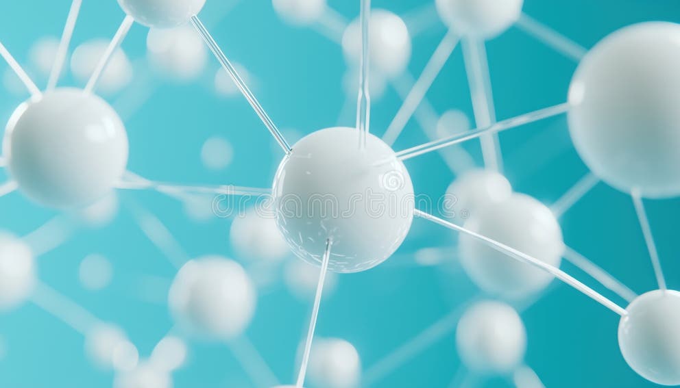 Simple White Chemical Molecule Rendered in Digital Computer Graphics ...