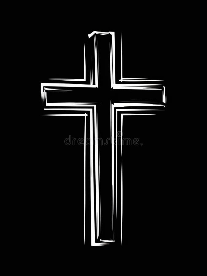 Black And White Cross Background