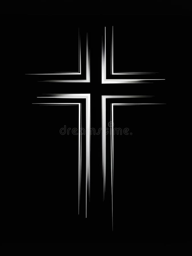 Black Christian Cross on Whitebackground Stock Illustration ...