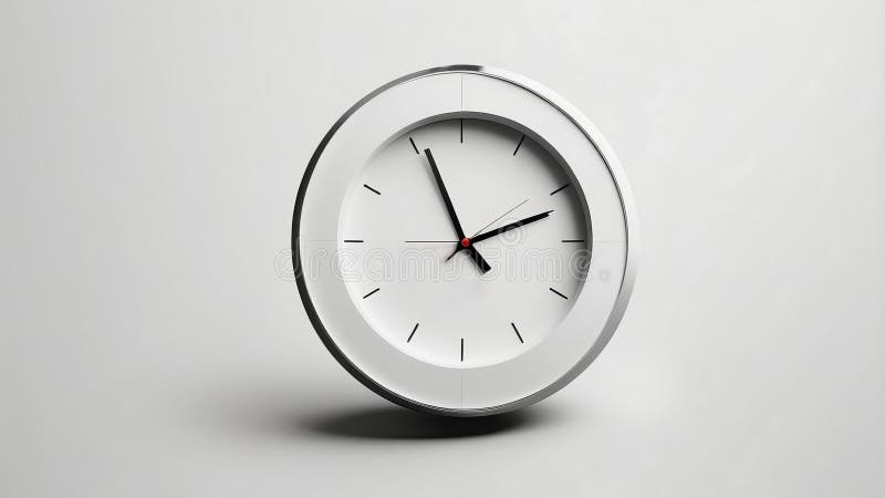 A Simple White Clock on a White Surface Stock Illustration ...