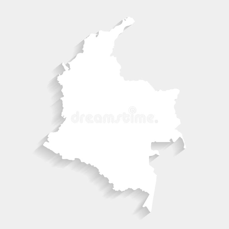 Colombia Map with Gray Tone on White Background,illustration,textured ...