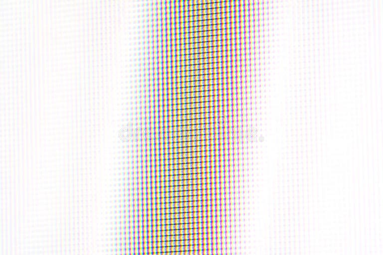 Simple White Color LCD Screen Red Green Blue Light RGB Pixels Visible ...