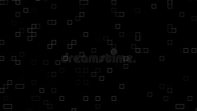 White-colored Random Square Generating Particle Animation on Black Bg ...