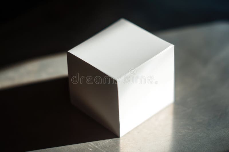 A Simple White Cube Sits on a Flat Surface, Great for Minimalist or ...