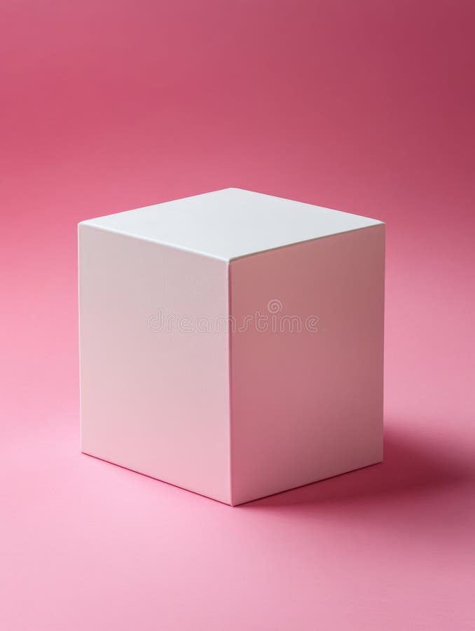 White Cube on Pink Background Stock Image - Image of cube, simplicity ...