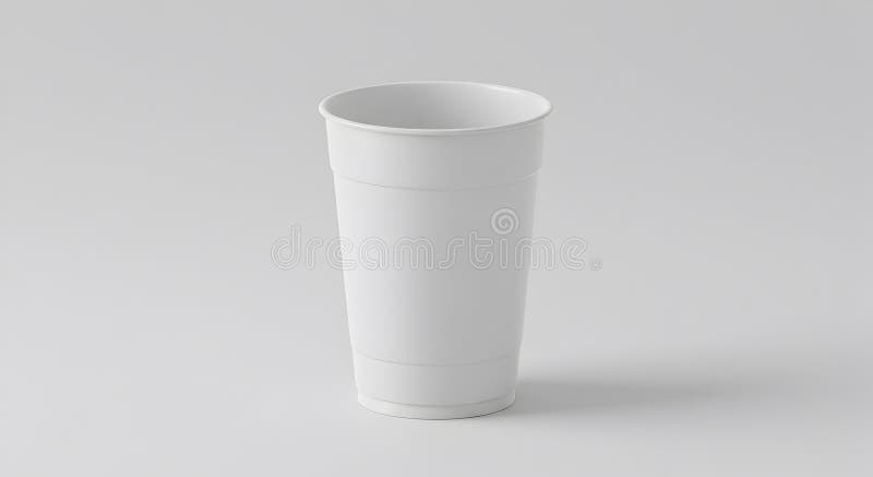 Simple White Disposable Cup on a Light Gray Background Providing ...