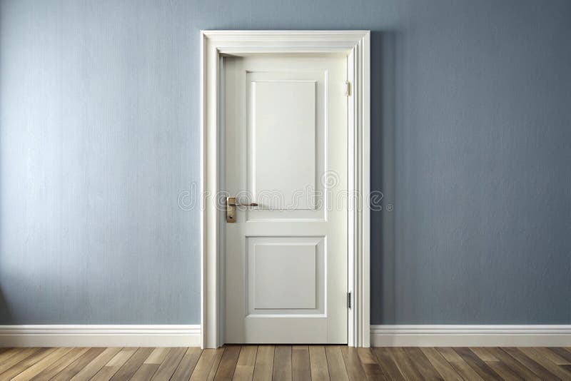 Simple White Door Isolated stock illustration. Illustration of ...