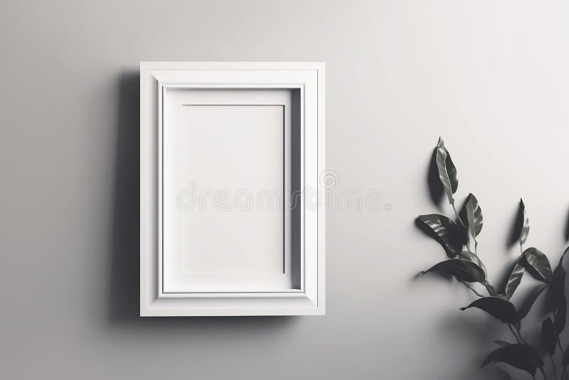 Simple White Empty Picture Frame Mockup. Generative AI Stock ...