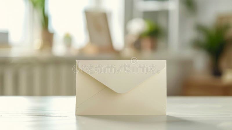 Simple White Envelope on a Bright Modern Office Desk. Generative Ai ...