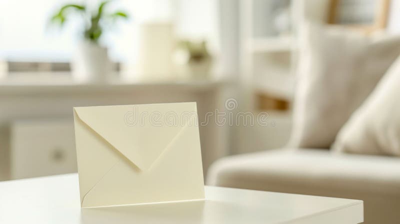 Simple White Envelope on a Bright Modern Office Desk. Generative Ai ...