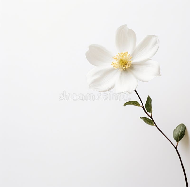 A Simple White Flower is Isolated Stock Image - Image of flower, leaf ...