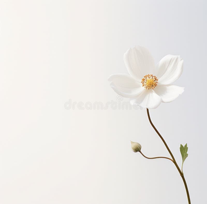 A Simple White Flower is Isolated Stock Photo - Image of flower, season ...