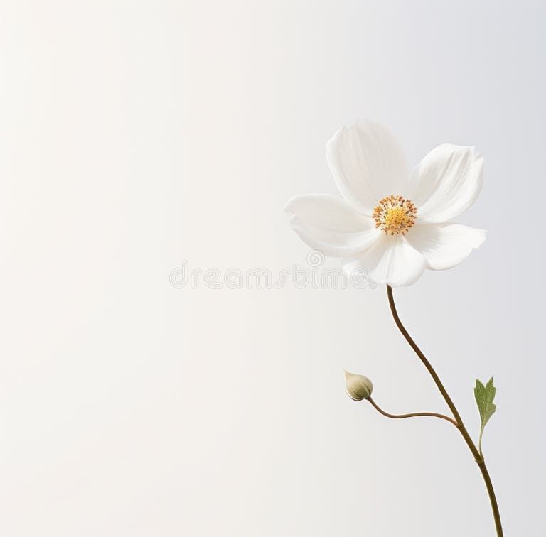 A Simple White Flower is Isolated Stock Photo - Image of flower, season ...