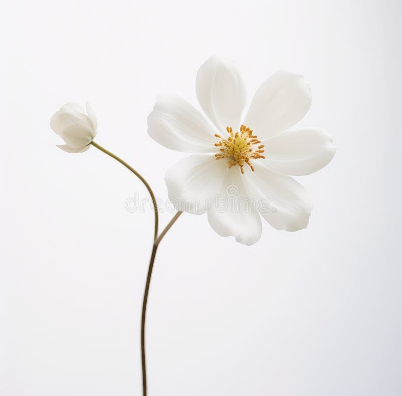 A Simple White Flower is Isolated Stock Image - Image of bright, white ...
