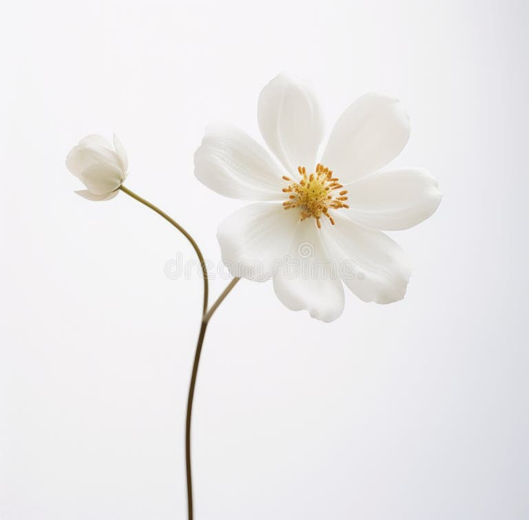 A Simple White Flower is Isolated Stock Image - Image of bright, white ...