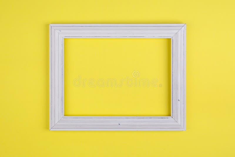 Simple Yellow Frame on Pastel Pink and Blue Background Stock Photo ...